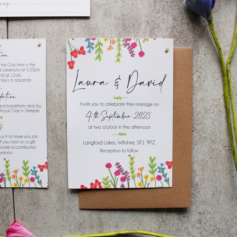 Wedding Invitations - Outdoor Wedding Invitations - Wildflower ...