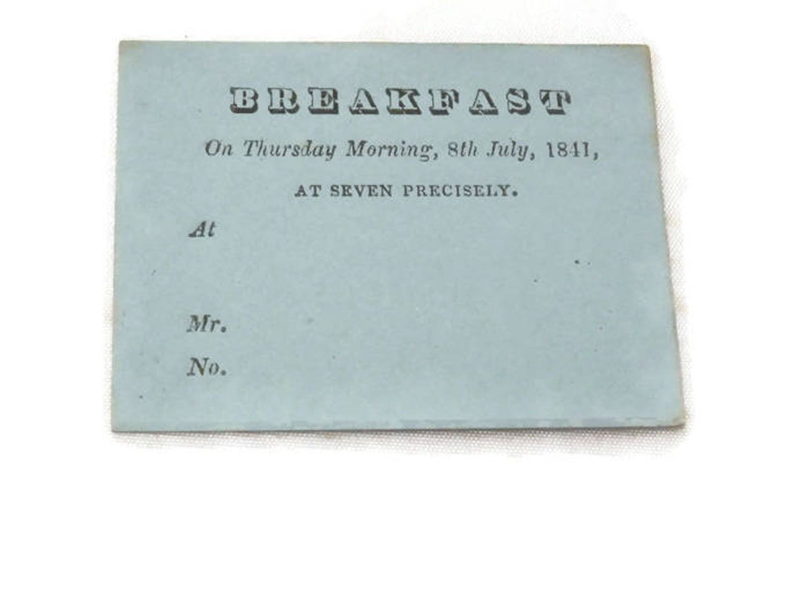 FREE SHIPPING UK Original Victorian Breakfast Cards Dated July - Etsy UK