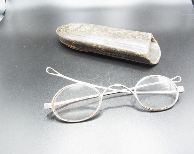 Antique English Victorian, Steel Spectacles With Leather Case, Antique ...