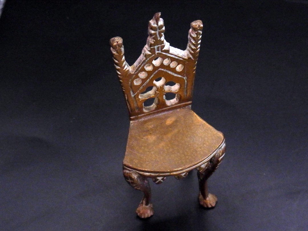 Vintage Miniature Brass Throne Chair Chair, Dolls House, Dolls House ...