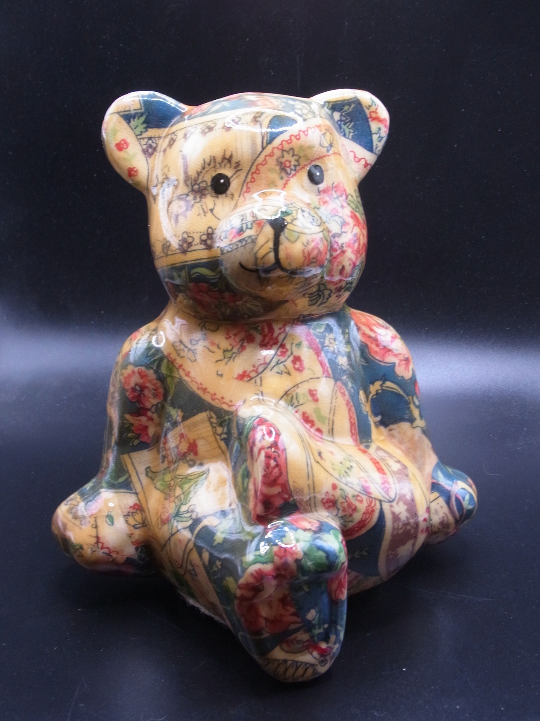 Vintage Porcelain Patchwork, Joan Baker Designs, Bear Figurine Figure ...