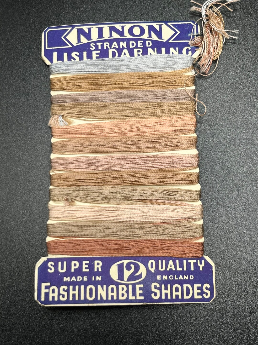 Vintage Cotton Darning Thread Card 12 Shades, 1940s, for Darning Nylons ...