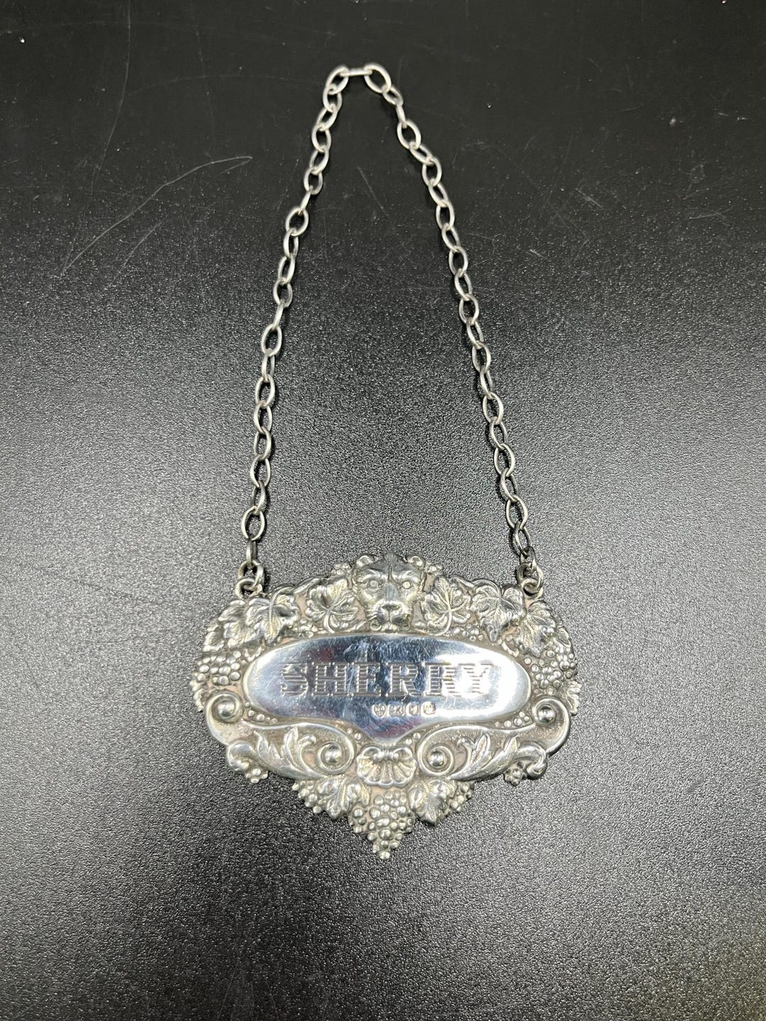 Vintage Sterling Silver Sherry Bottle Label, London 1972, Bottle ...