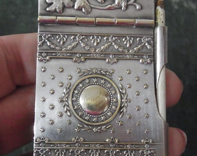 Antique Art Nouveau French Aide Memoire Notebook With Paper and Pencil ...