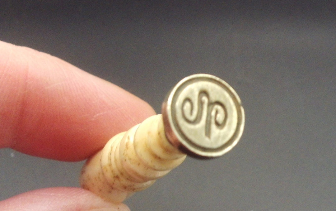 Antique Bovine Bone 19th Century Seal Initial P. Writing Accessory ...
