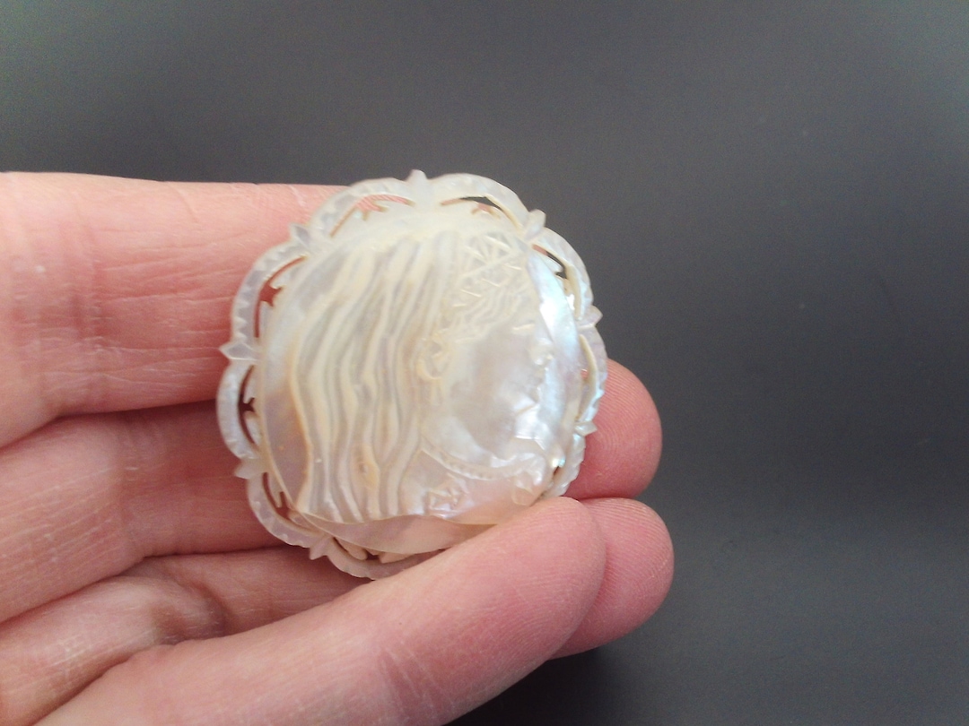 Antique Mother of Pearl Queen Victoria Brooch. Royal Jewellery ...