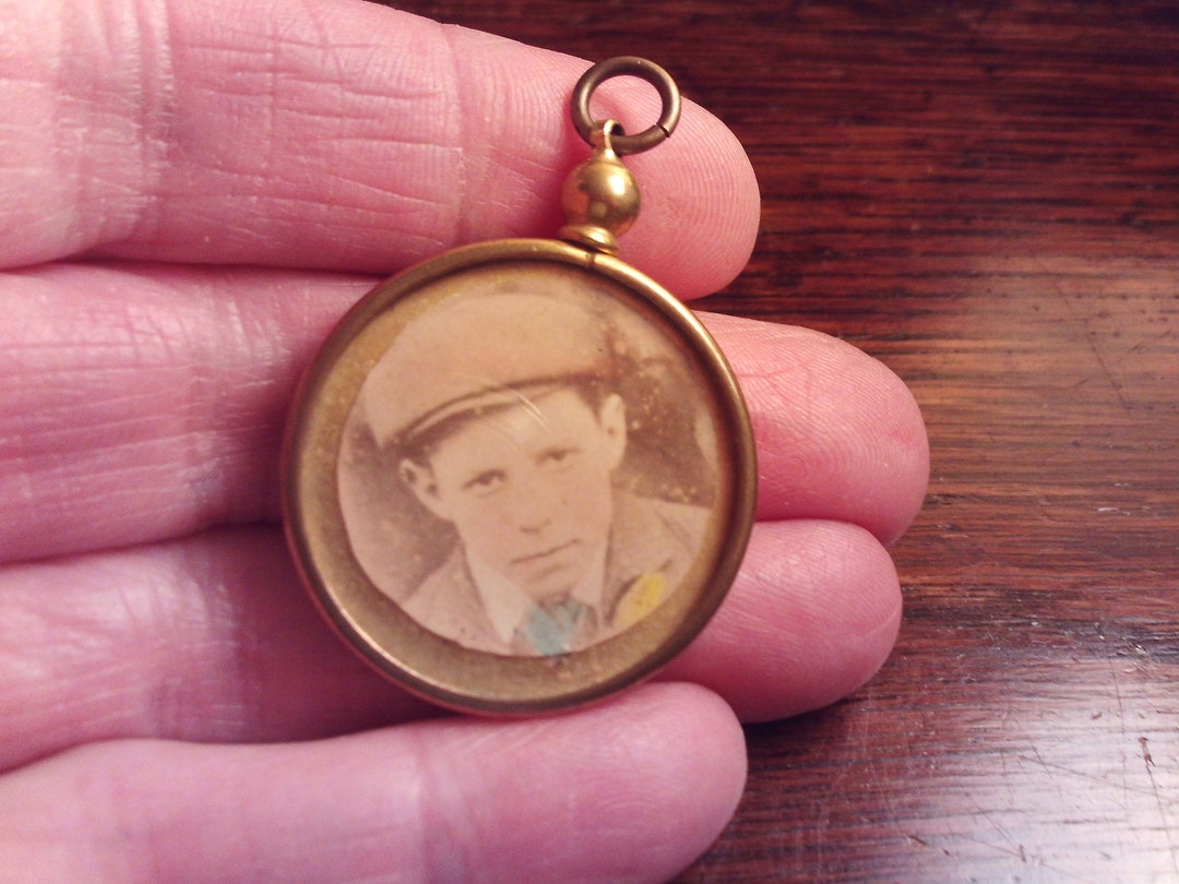 Antique Colour Photo Locket Young Boy and Cottages.photo Locket Pendant ...