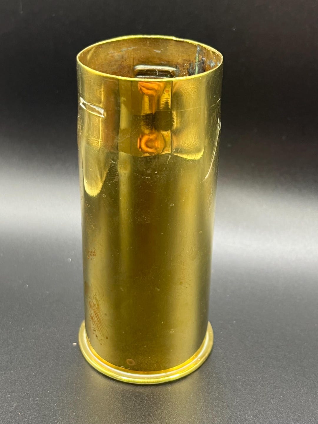 Antique Brass Trench Art Shell Vase, Pencil Pot, Pen Holder, WW1, Empty ...