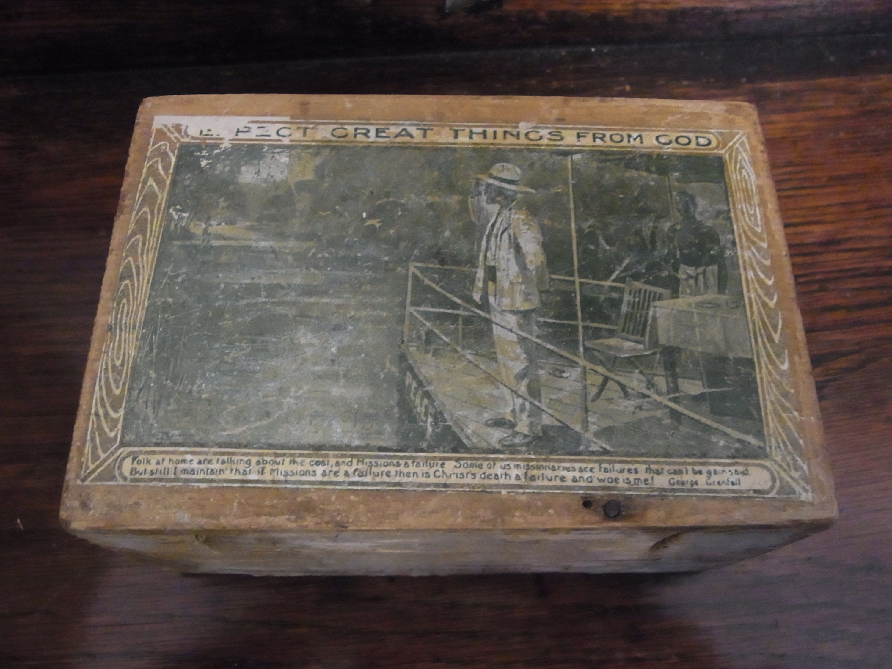 Antique Baptist Missions Missionary Society, Wooden Collection Box ...