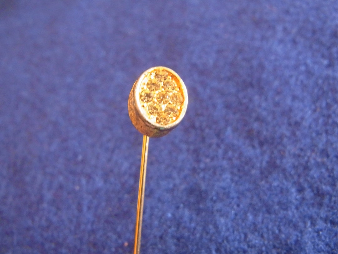 Pretty Gold Tone and Paste Diamond Tie Pin Cravat Pin Scarf Pin ...