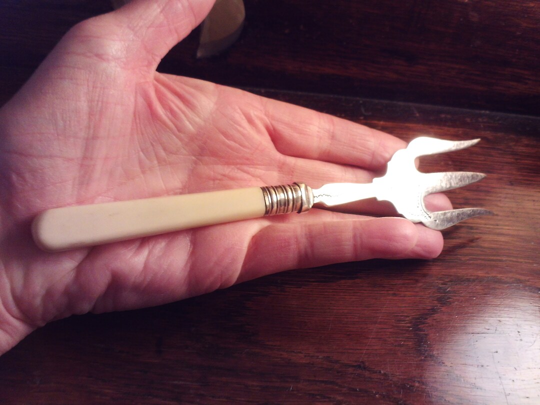 Antique EPNS Bread Fork 1900s. Edwardian Silver Plated Large Table Fork ...