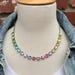BOUGIE BLOOM 8mm Crystal Tennis Necklace Pastel Rainbow Statement ...