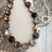 Leopard and Crystal Statement Necklace Smoked Topaz Black Ivory Rose ...