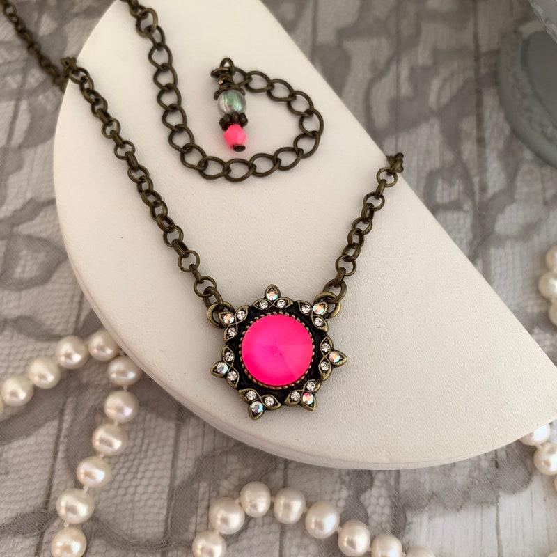 Hot Pink Pendant - Etsy