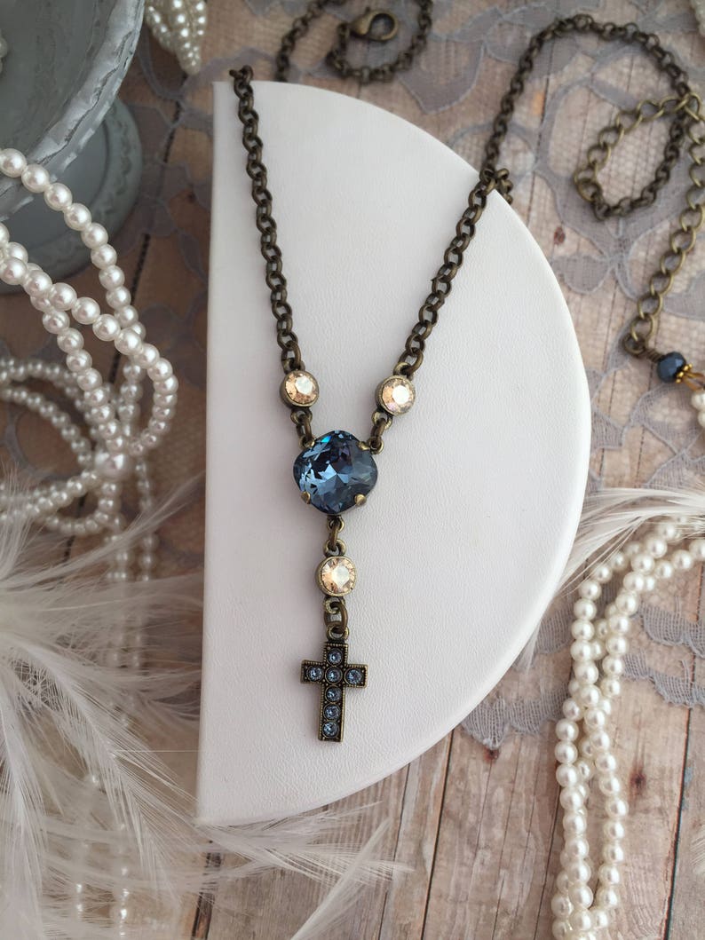 Long Lariat Necklace Cross Lariat Everyday Necklace Y - Etsy