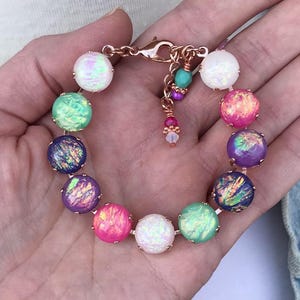 OPAL ESSENCE 12mm Opalescent Tennis Bracelet, Multi Colored Opalescent ...