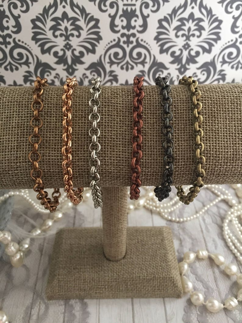 CHAINED-UP 6mm Rolo Chain Bracelet Statement Bracelet Smooth - Etsy