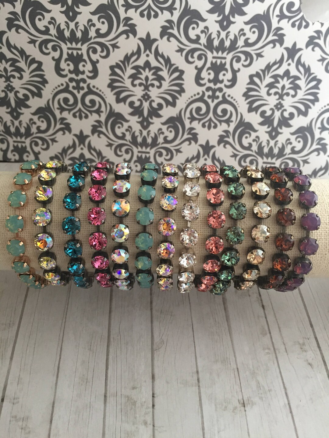 ESSENTIALS 8mm Solid Colored Crystal Tennis Bracelet, Layering Bracelet ...