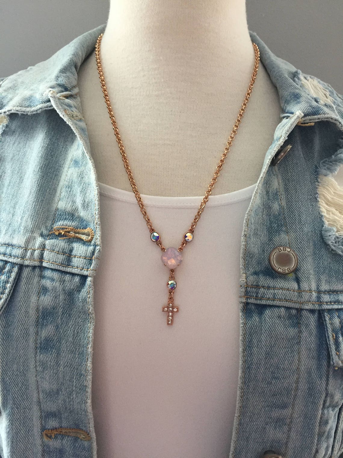 Long Lariat Necklace Cross Lariat Everyday Lariat Necklace - Etsy