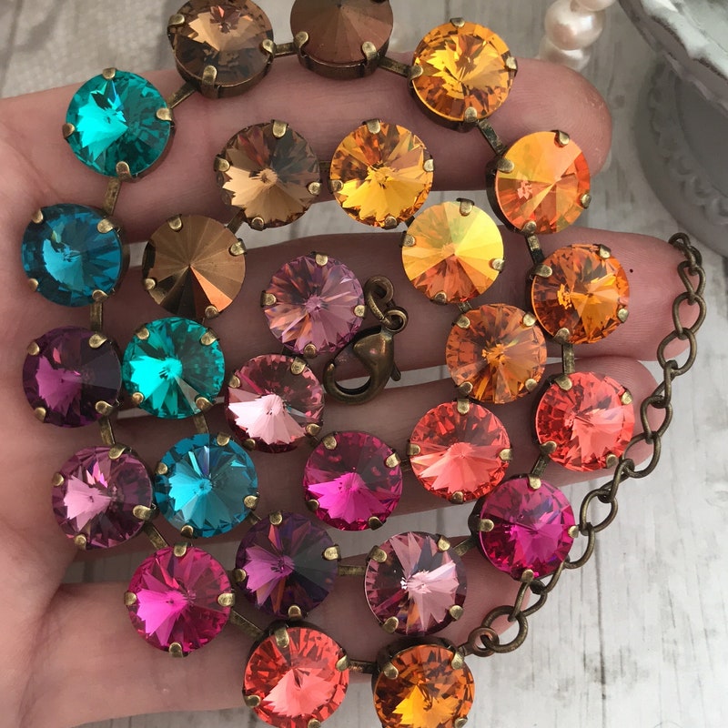 Topaz Rhinestone Necklace - Etsy