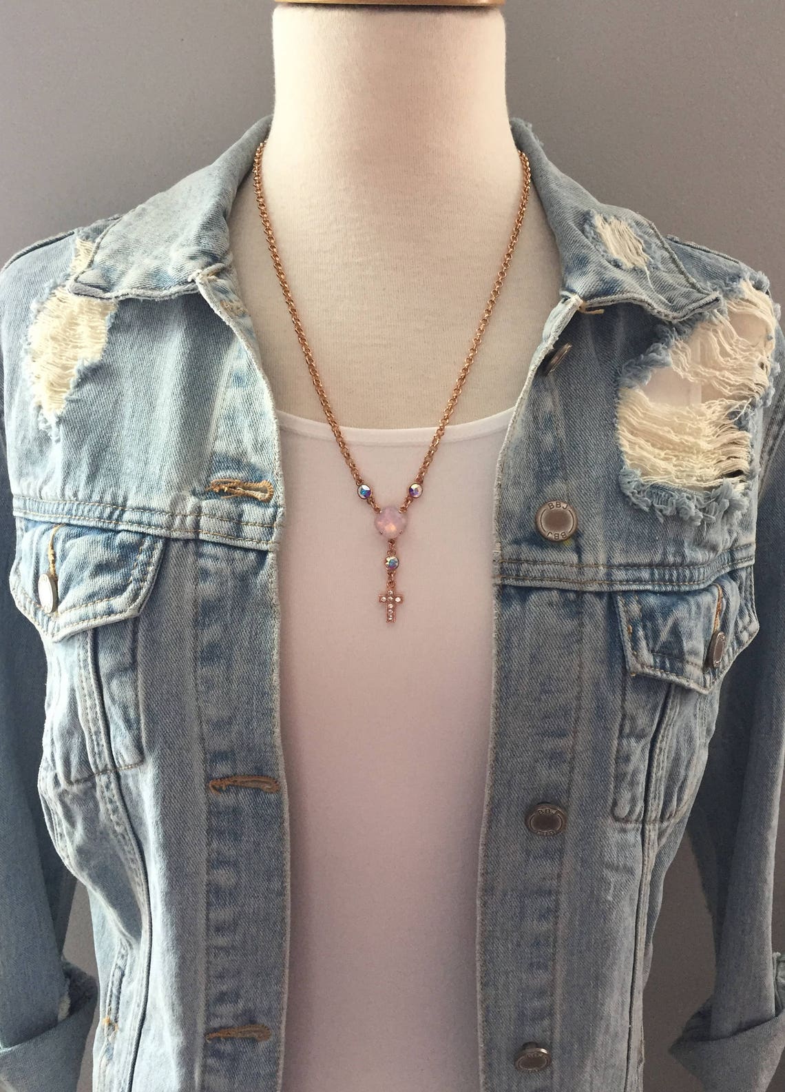 Long Lariat Necklace Cross Lariat Everyday Lariat Necklace - Etsy