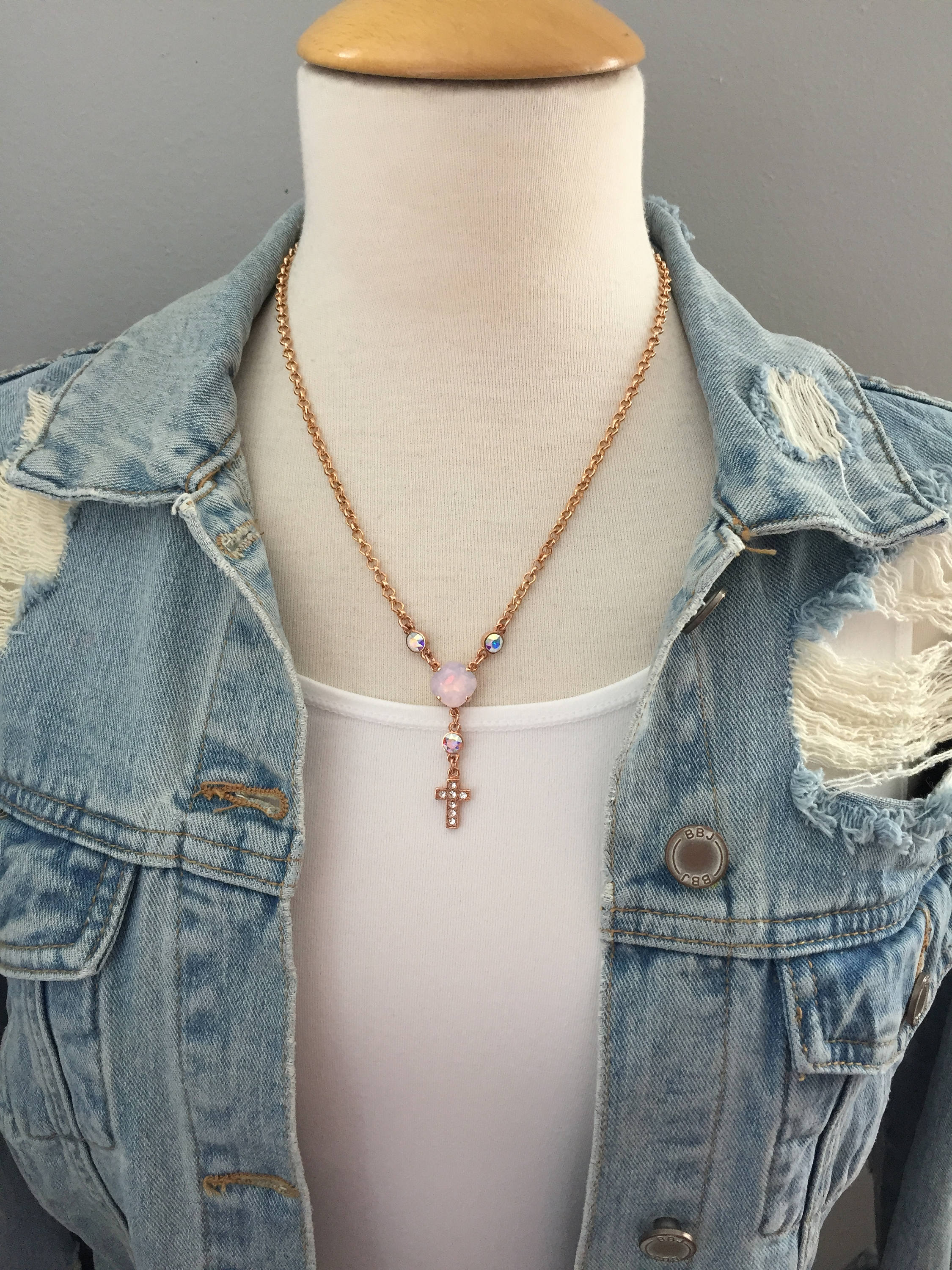 Long Lariat Necklace, Cross Lariat, Everyday Lariat Necklace, Y Shaped ...