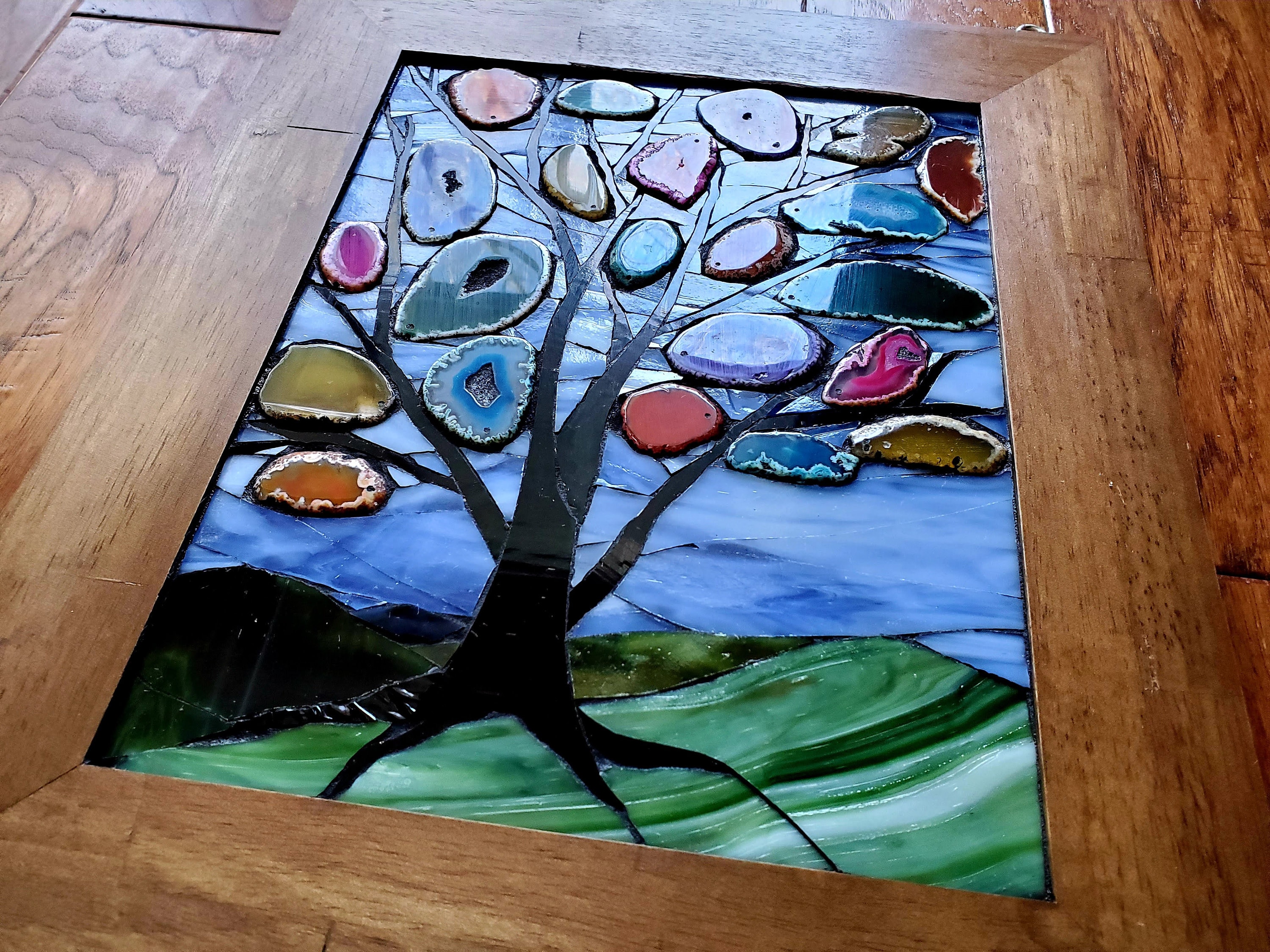 Stained Glass Mosaic Tree of Colored Earth | Etsy