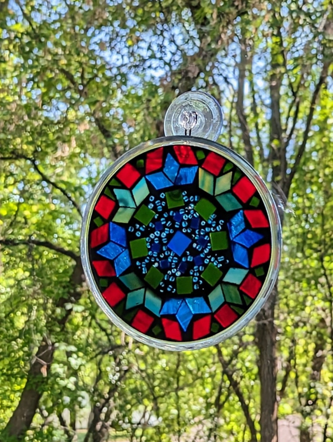 NEW Stained Glass Mosaic Suncatcher - Deep Colors - Etsy