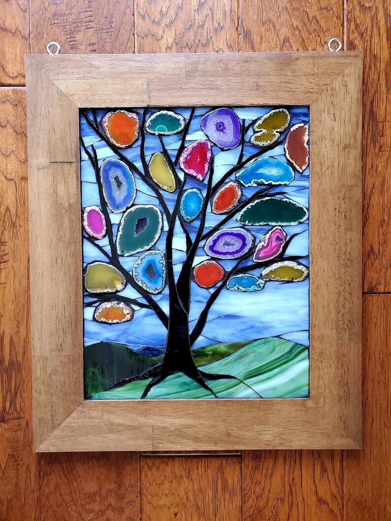 Stained Glass Mosaic Tree of Colored Earth - Etsy
