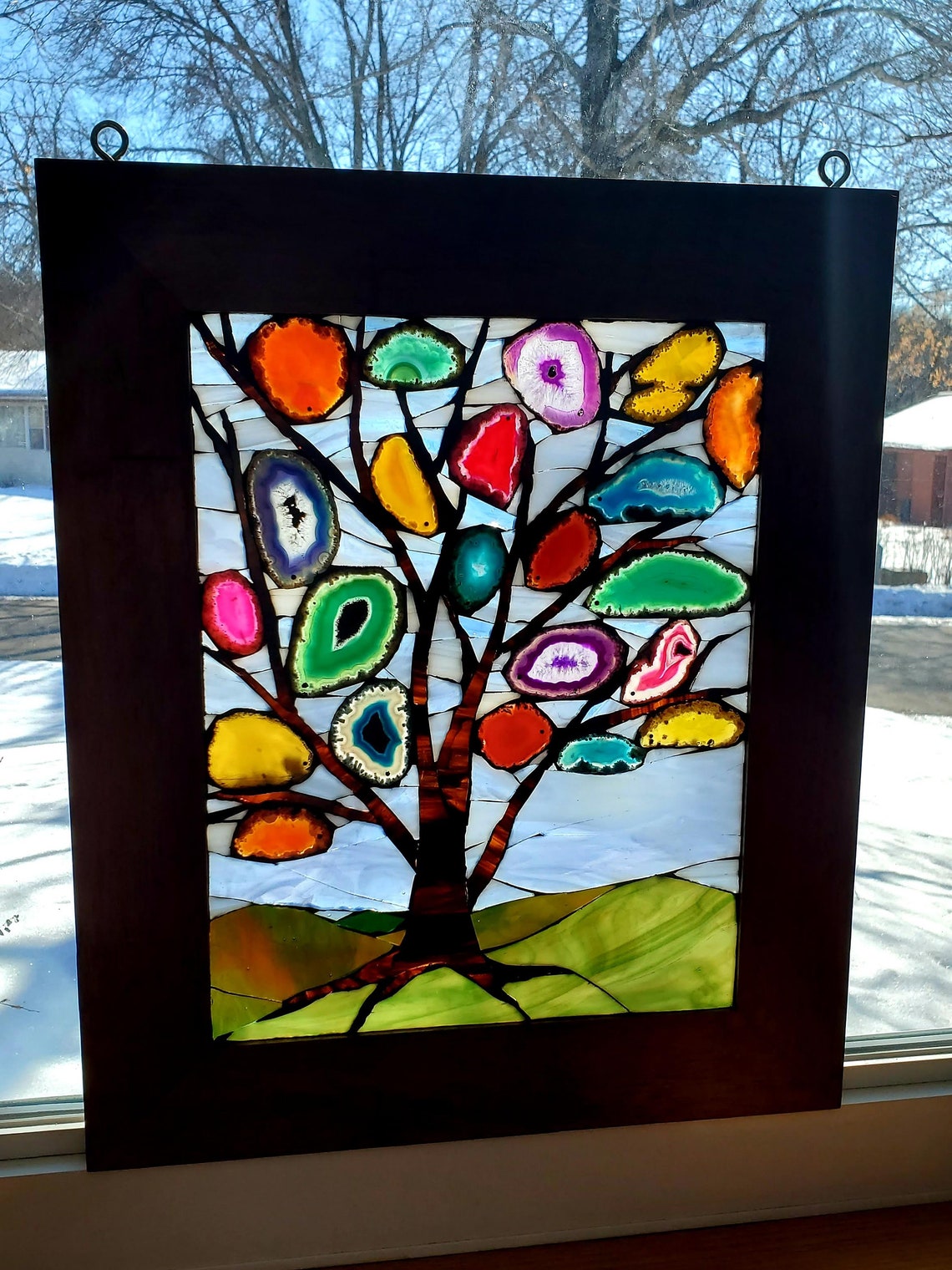 Stained Glass Mosaic Tree of Colored Earth - Etsy