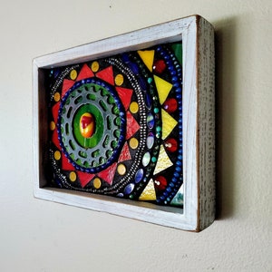 Small Mixed Media Stained Glass Mosaic - Colorful Mandala - Etsy