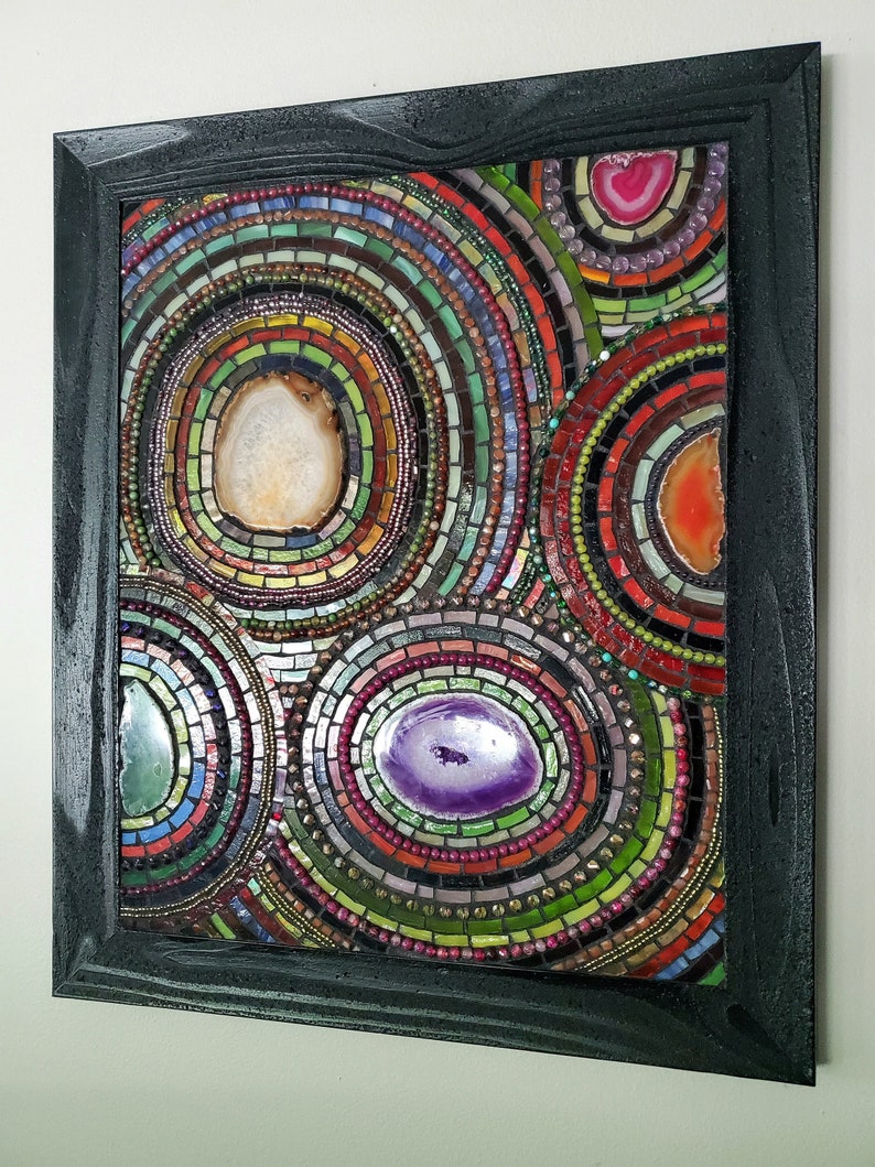 Stained Glass Mosaic Large Multicolor Geode Centered Mandala - Etsy