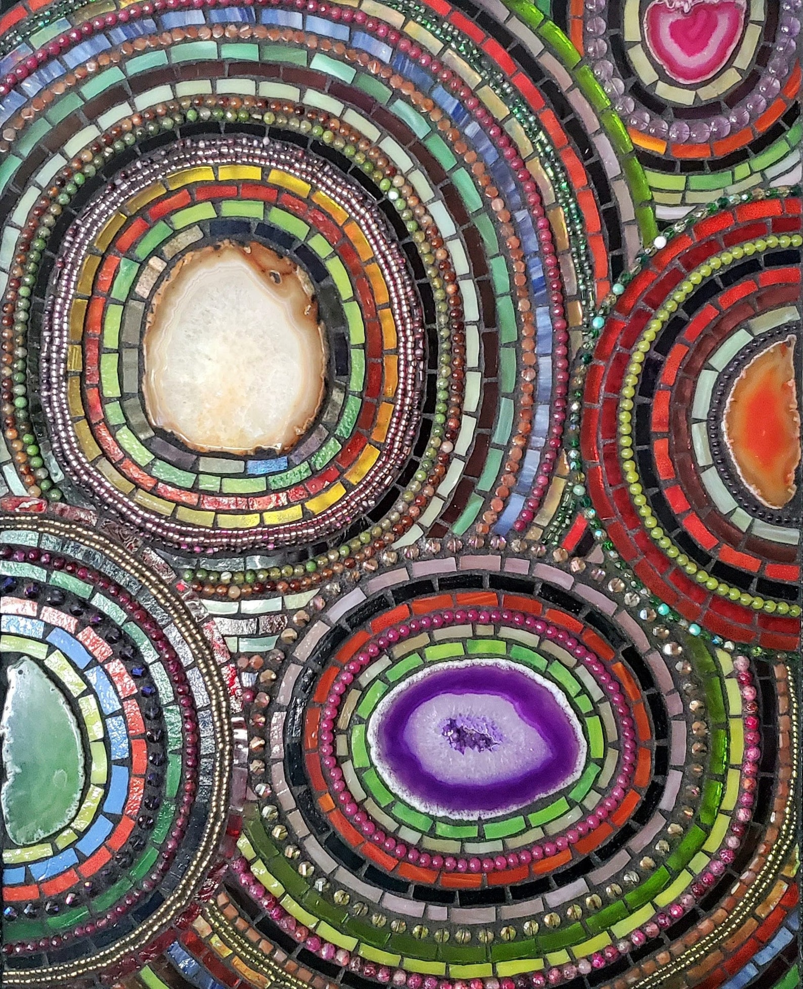 Stained Glass Mosaic Large Multicolor Geode Centered Mandala - Etsy