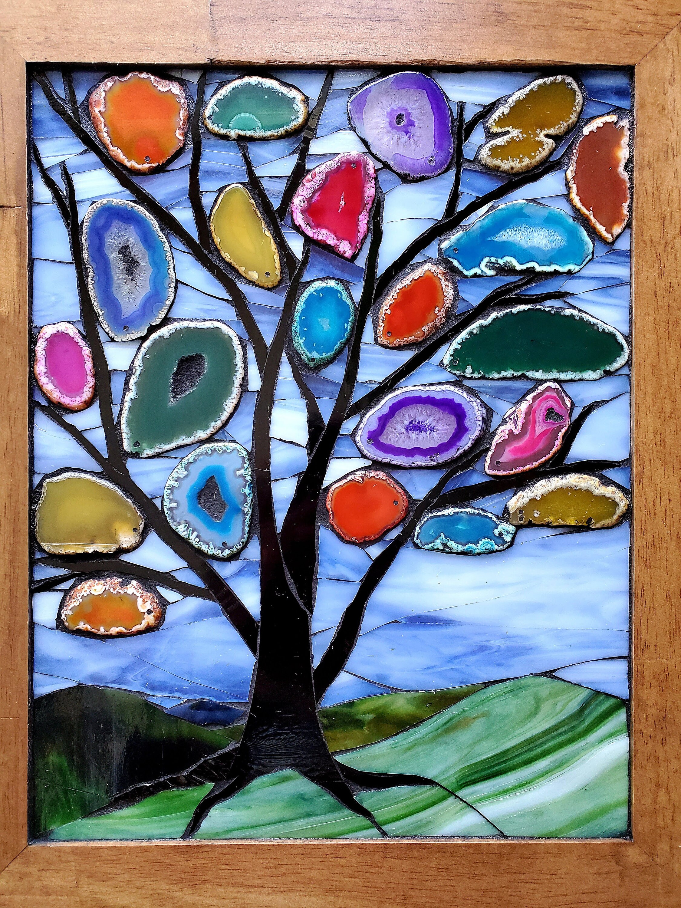Stained Glass Mosaic Tree of Colored Earth | Etsy