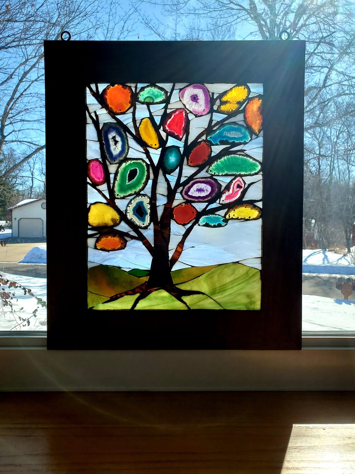 Stained Glass Mosaic Tree of Colored Earth - Etsy