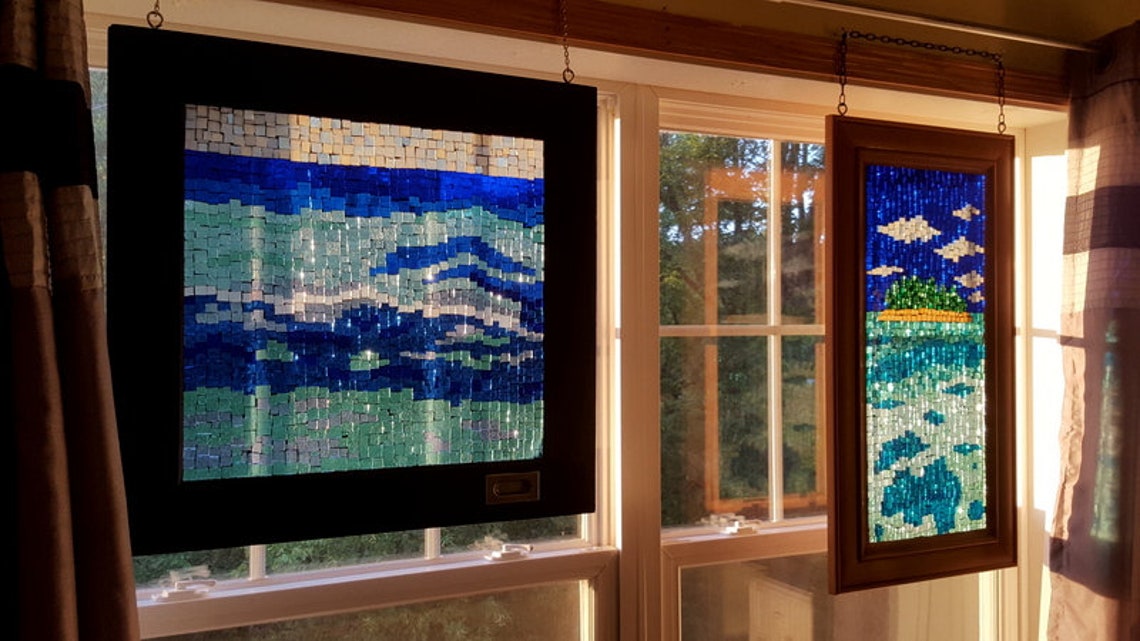 Stained Glass Mosaic Caribbean Island Serenity | Etsy