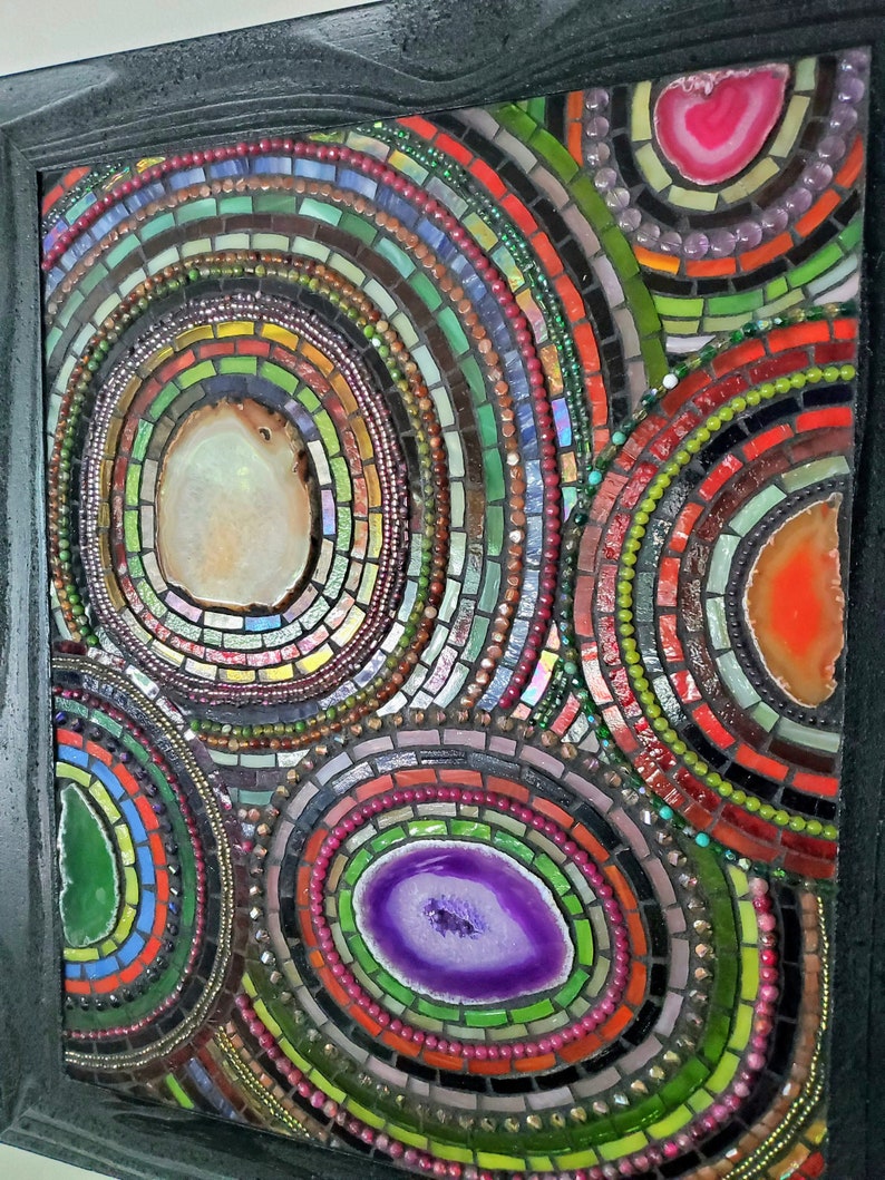 Stained Glass Mosaic Large Multicolor Geode Centered Mandala - Etsy