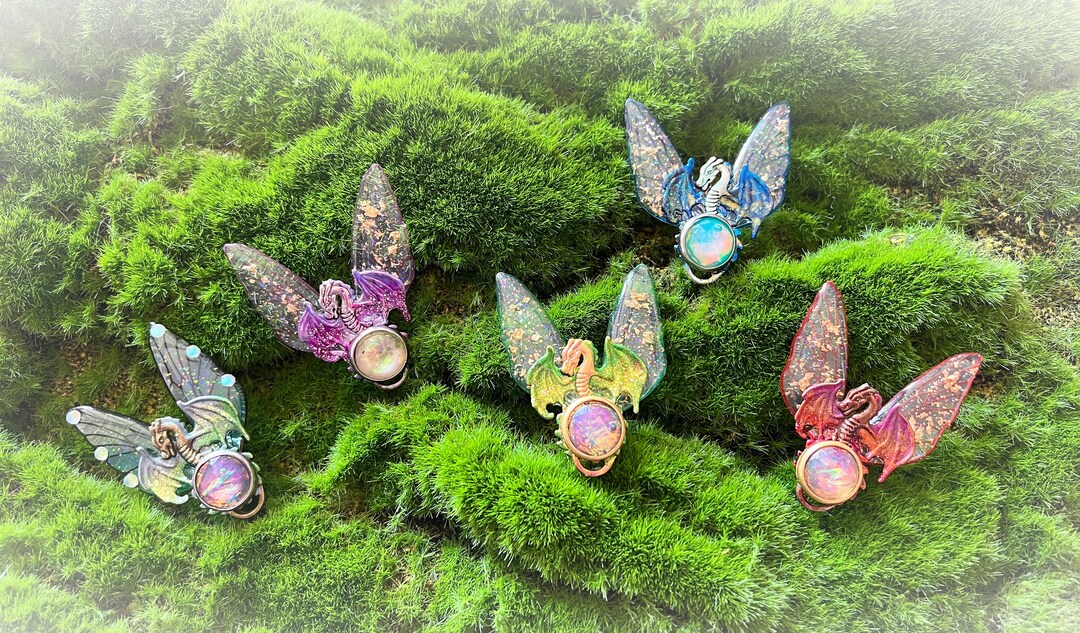 Dragon Fae Brooch Dragon Pin Crystal Celtic Dragon Dungeons and Dragons ...