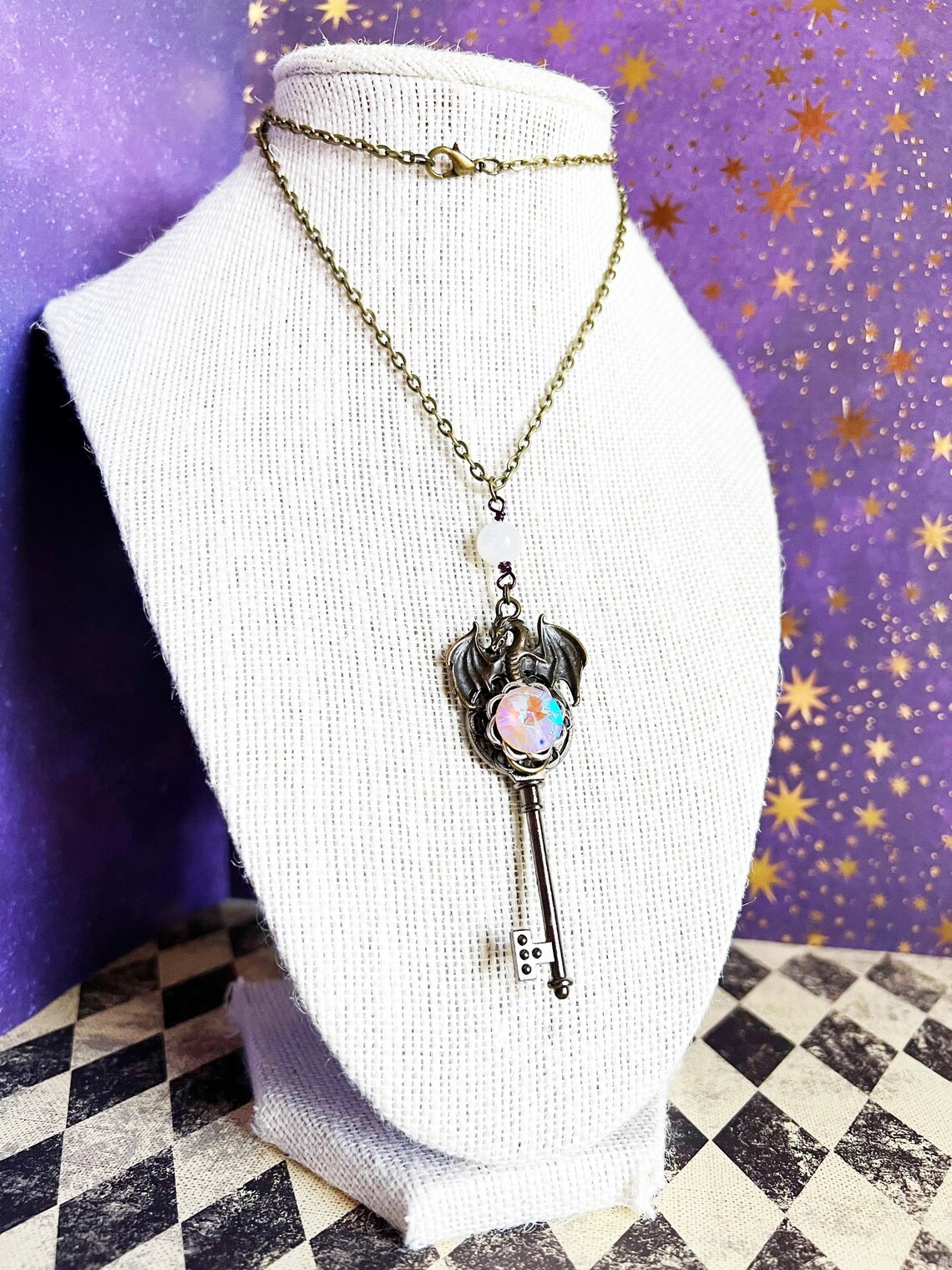 Crystal Dragon Key Dragon Necklace Dungeons and Dragons - Etsy