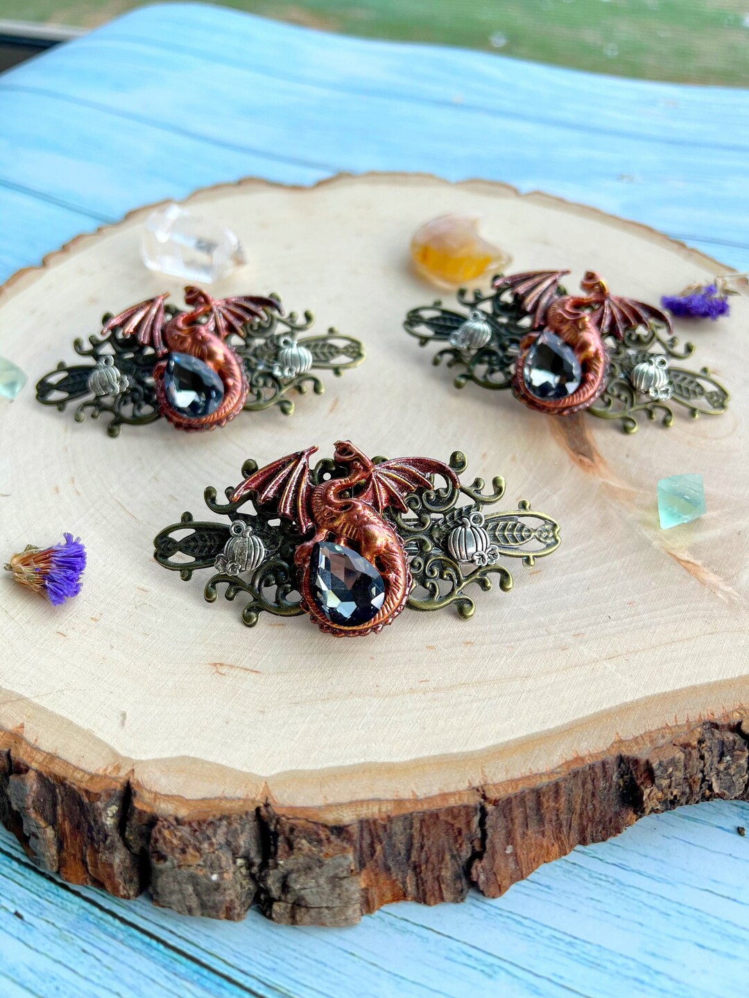 Dragon Hair Barrette Dragon Clip Bronze Dragon Dungeons and Dragons ...
