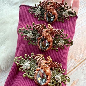 Dragon Hair Barrette Dragon Clip Bronze Dragon Dungeons and Dragons ...