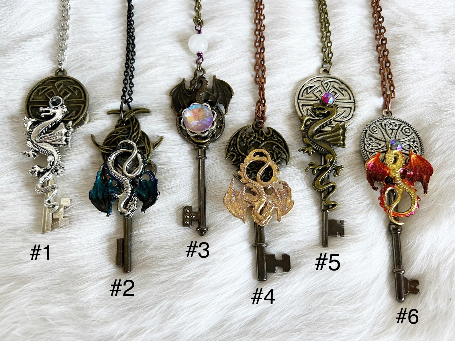 Crystal Dragon Key Dragon Necklace Dungeons and Dragons - Etsy