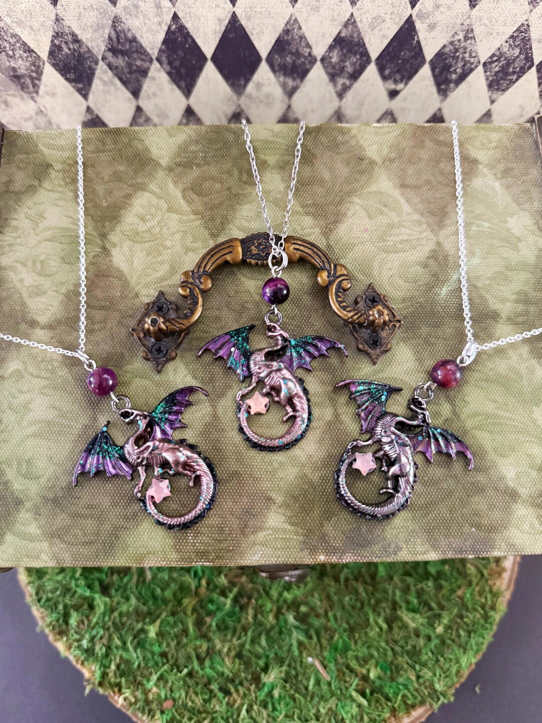 Galactic Starlight Dragon Necklace Dragon Jewelry Fantasy Pendant ...