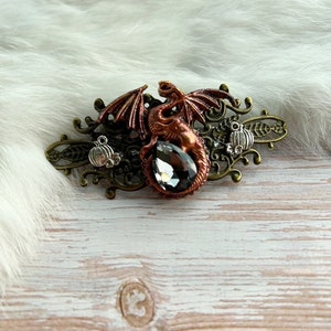 Dragon Hair Barrette Dragon Clip Bronze Dragon Dungeons and Dragons ...