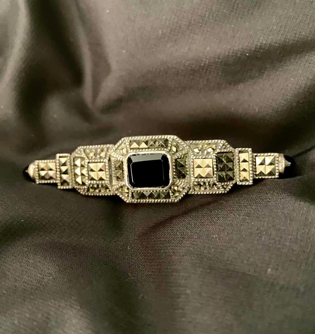 Vintage Judith Jack Sterling Marcasite Pin - Etsy