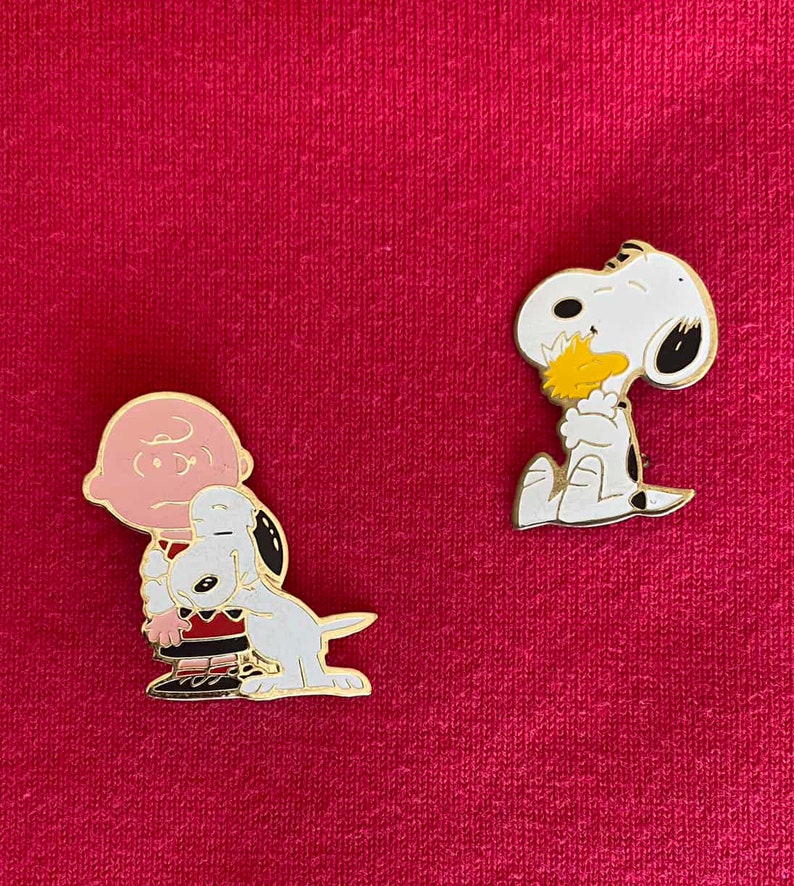Snoopy and Charlie Brown Enamel on Metal Lapel Pins - Etsy