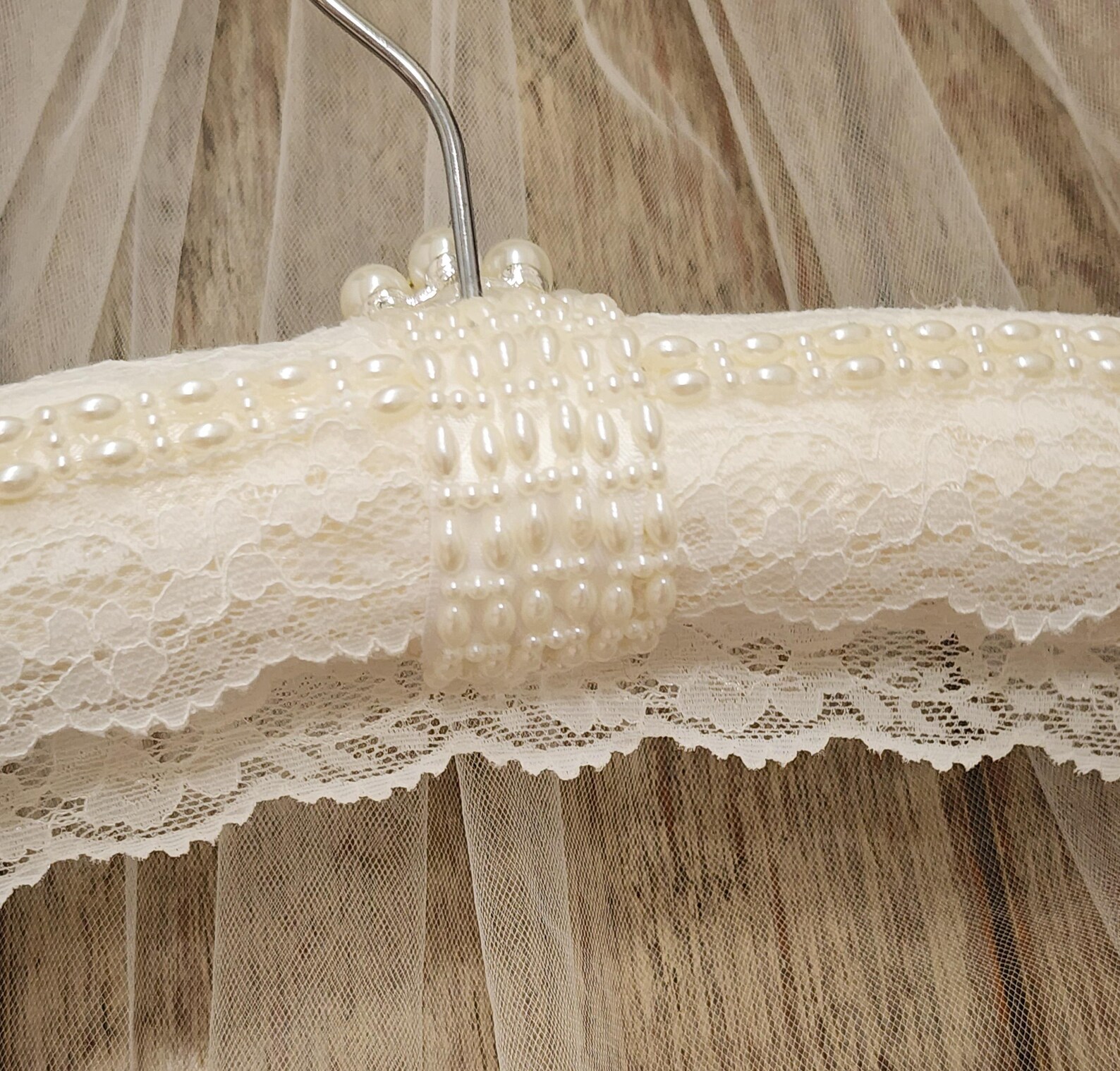 Lace Wedding Dress Hanger: Pearl Rhinestone, Ivory Lace, Brides Gift - Etsy