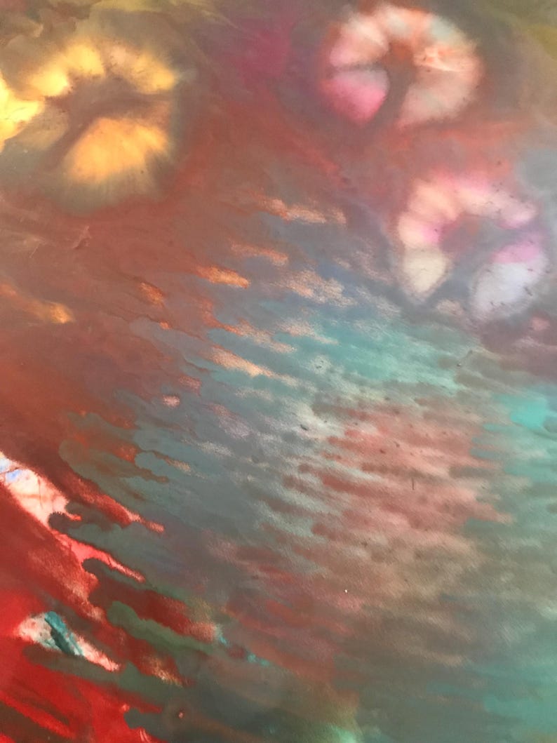 Original Encaustic wax Painting Color Flowers Measures 12 X 12 ...