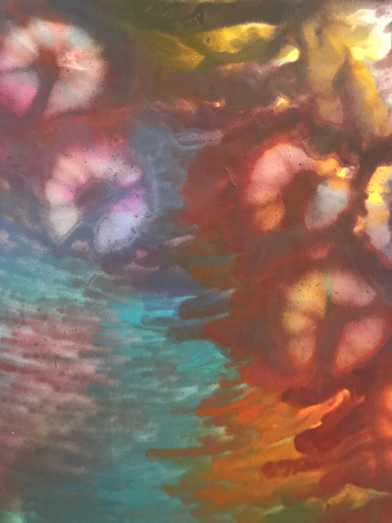 Original Encaustic wax Painting Color Flowers Measures 12 X 12 ...
