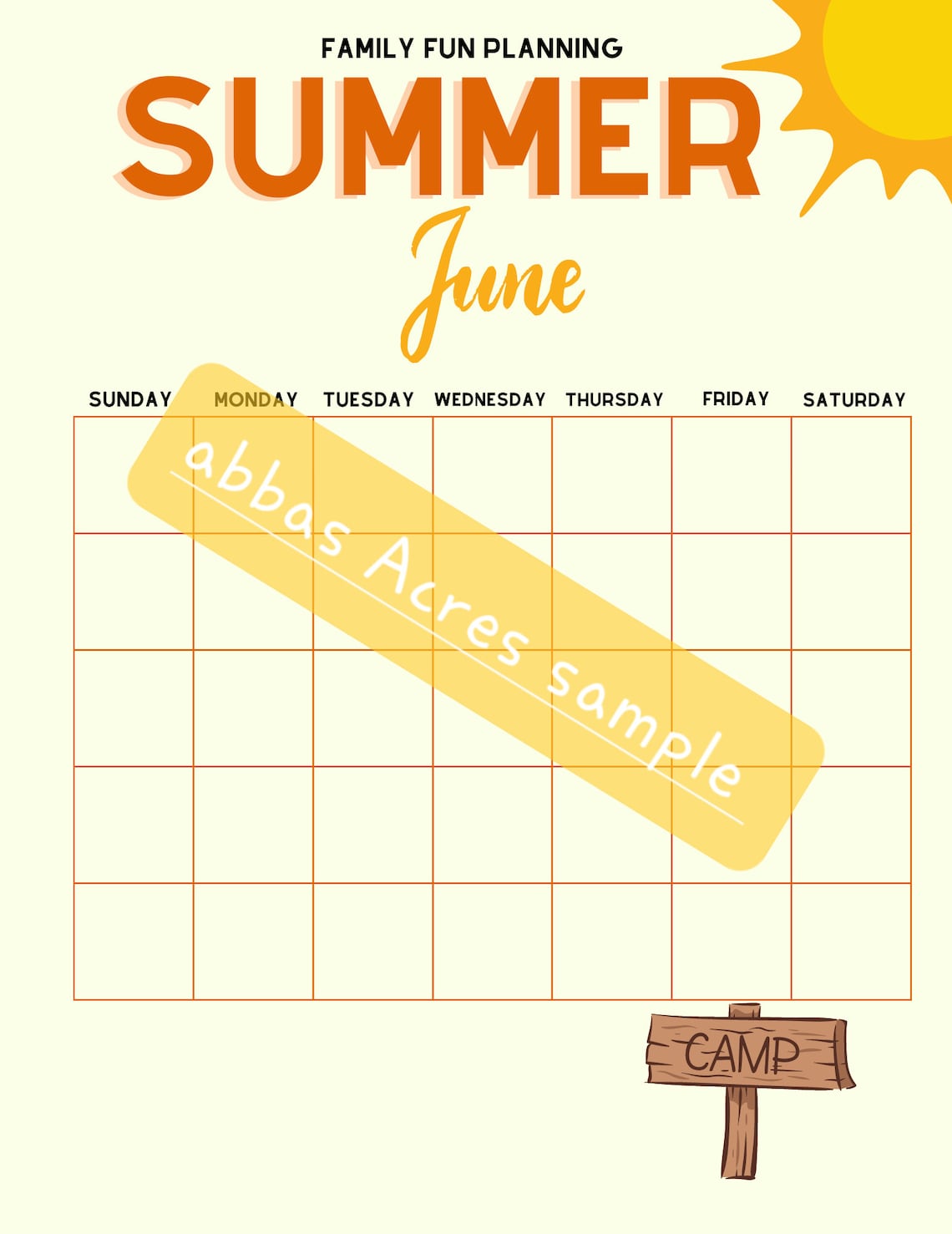 Summer Planning Worksheets - Etsy